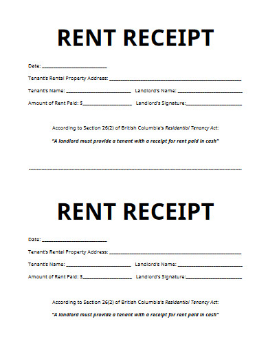 Rental Receipt Examples - 15+ [ House, Apartment, Car ] | Examples