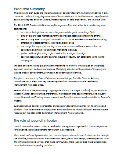 Tourism Marketing Plan - 10+ Examples, Format, Pdf | Examples