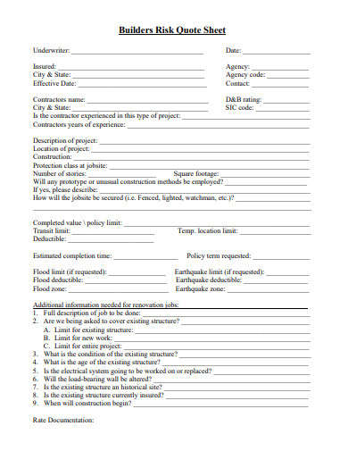 Quote Sheet - 10+ Examples, Format, Pdf | Examples