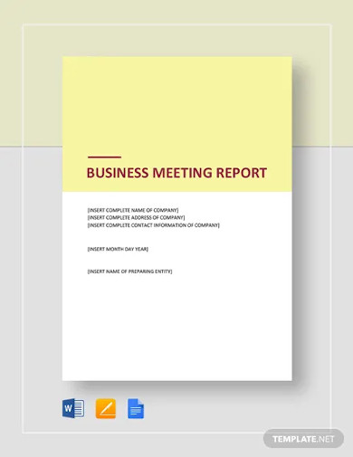 Meeting Report - 12+ Examples, Format, Pdf | Examples