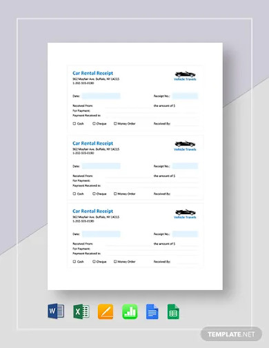 Rental Receipt Examples - 15+ [ House, Apartment, Car ] | Examples