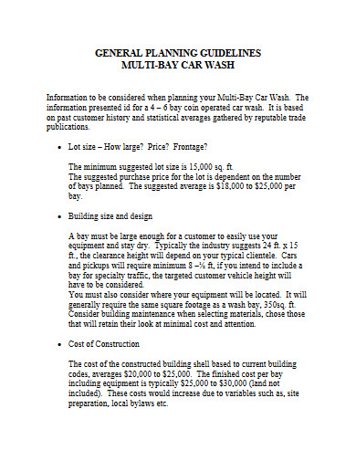 Car Wash Business Plan - 10+ Examples, Format, Pdf | Examples