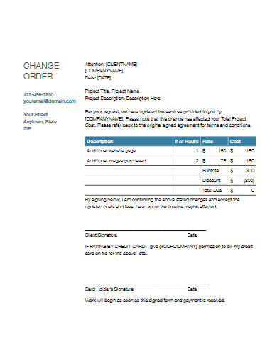 Change Order - 15+ Examples, Format, Pdf | Examples