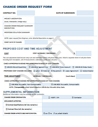 Change Order - 15+ Examples, Format, Pdf | Examples