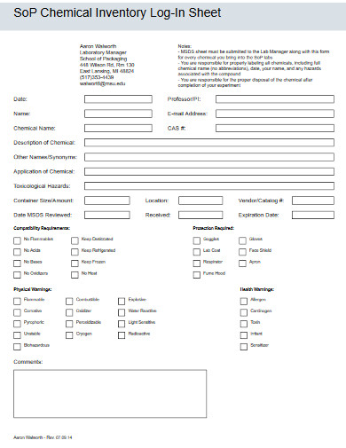 Chemical Inventory - 10+ Examples, Format, Pdf | Examples