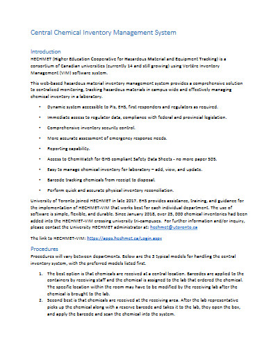 Chemical Inventory - 10+ Examples, Format, Pdf | Examples