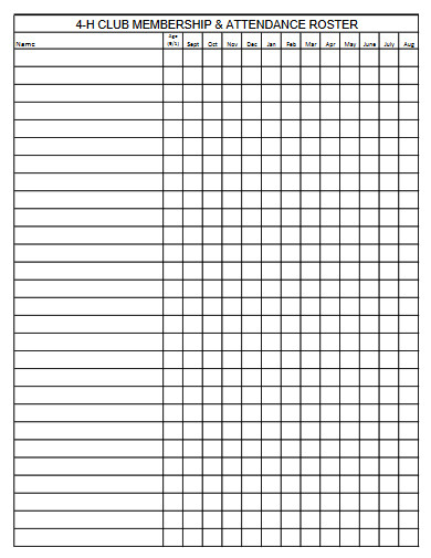 Attendance Roster - 10+ Examples, Format, Pdf | Examples