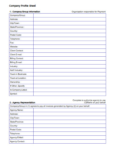 Company Sheet - 15+ Examples, Format, Pdf | Examples