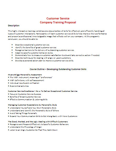 Customer Service Proposal - 10+ Examples, Format, Pdf | Examples