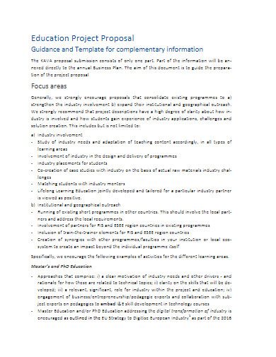 Education Project Proposal - 10+ Examples, Format, Pdf | Examples