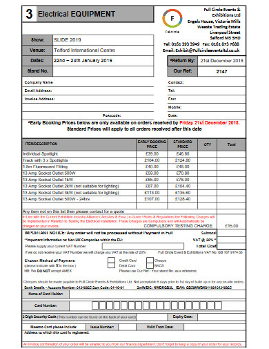 Electrical Invoice - 10+ Examples, Format, Pdf | Examples