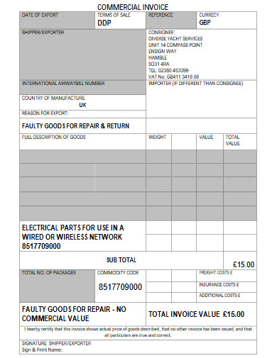 Electrical Invoice - 10+ Examples, Format, Pdf | Examples