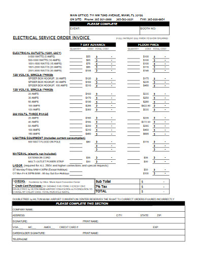 Electrical Invoice - 10+ Examples, Format, Pdf | Examples