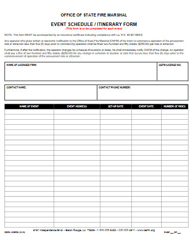 Event Itinerary - 15+ Examples, Format, Pdf | Examples