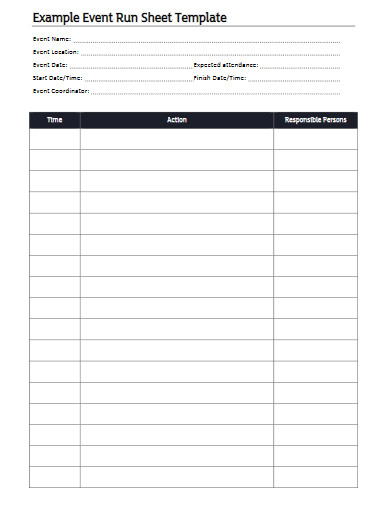 Run Sheet - 10+ Examples, Format, Pdf | Examples