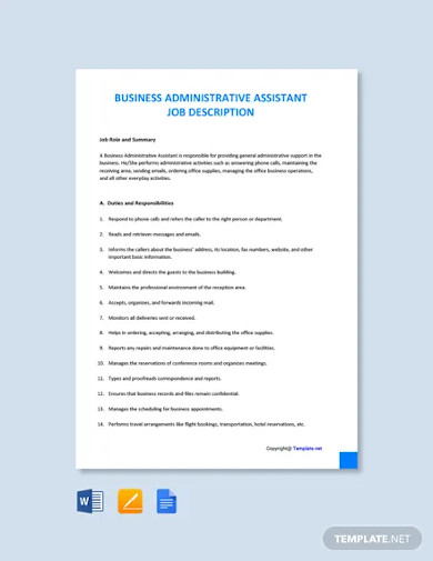 Administrative Assistant Job Description - 10+ Examples, Format, Pdf ...
