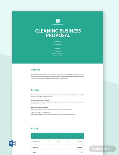 Cleaning Business Proposal - 15+ Examples, Format, Pdf | Examples