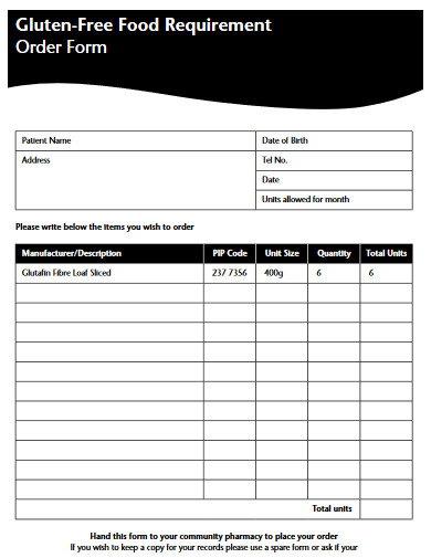 Food Order - 10+ Examples, Format, Pdf | Examples