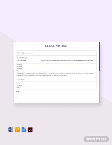 Legal Notice - 10+ Examples, Format, How To Create, Pdf