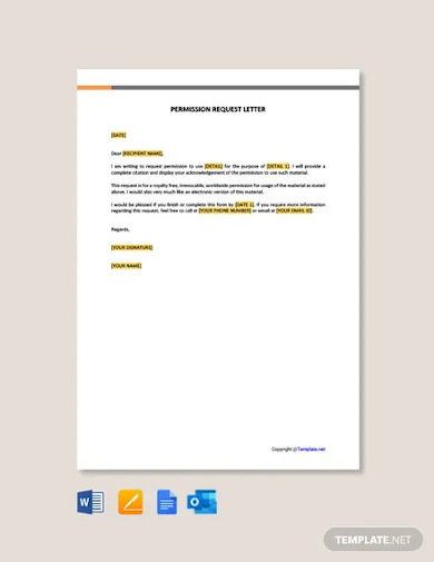 Permission Request Letter - 12+ Examples, Format, Sample | Examples