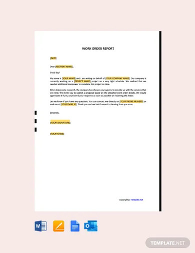 Work Order - 15+ Examples, Format, Pdf | Examples