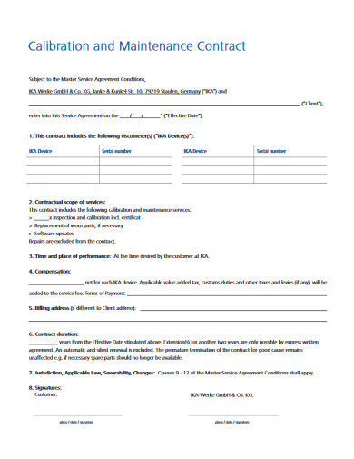 IT Maintenance Contract - 10+ Examples, Format, Pdf | Examples