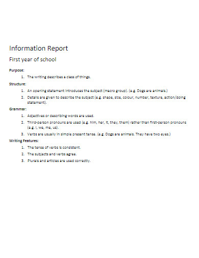 Information Report Example - 10+ Examples, Format, Pdf | Examples