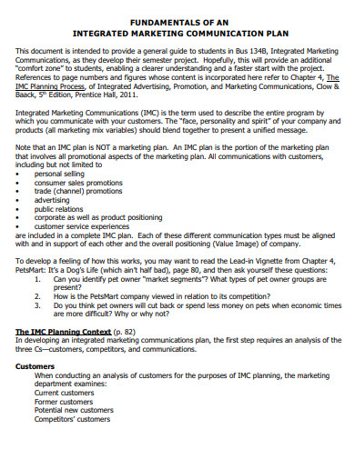 Integrated Marketing Communication Plan - 10+ Examples, Format, Pdf ...