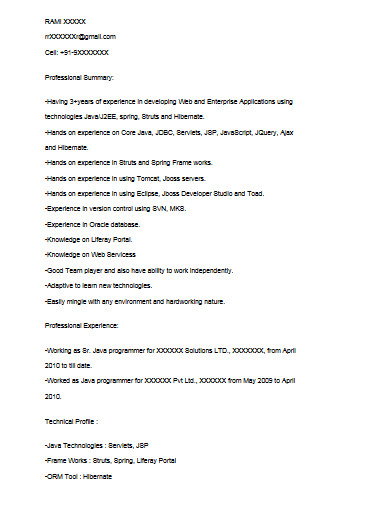 Java Developer Resume - 10+ Examples, Format, How to Create, PDF