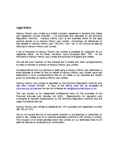 Legal Notice - 10+ Examples, Format, How To Create, Pdf