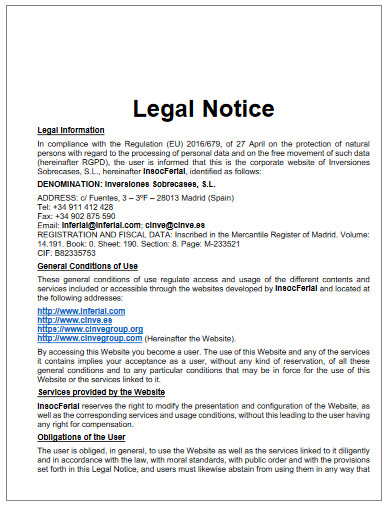 Legal Notice - 10+ Examples, Format, How To Create, Pdf