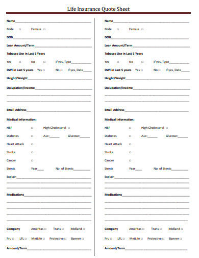 Quote Sheet - 10+ Examples, Format, Pdf | Examples