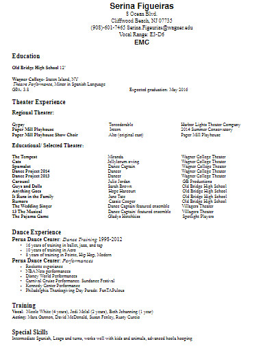 Theater Resume - 10+ Examples, Format, How To Create, PDF