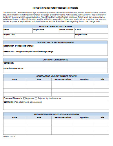Change Order - 15+ Examples, Format, Pdf | Examples
