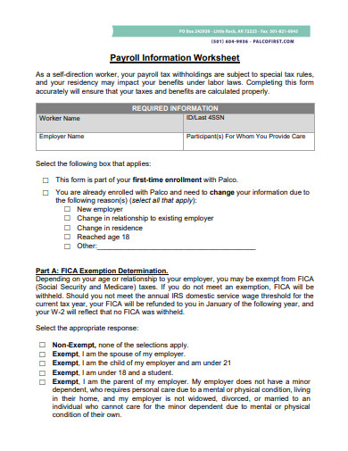 Payroll Worksheet - 10+ Examples, Format, Pdf | Examples