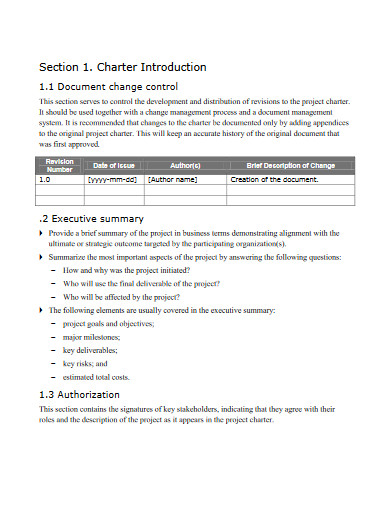 Project Charter - 12+ Examples, Format, Pdf | Examples