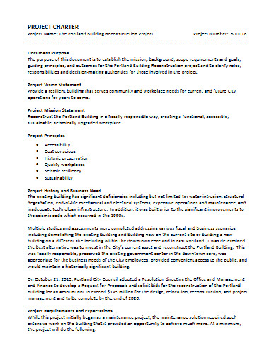 Project Charter - 12+ Examples, Format, Pdf | Examples