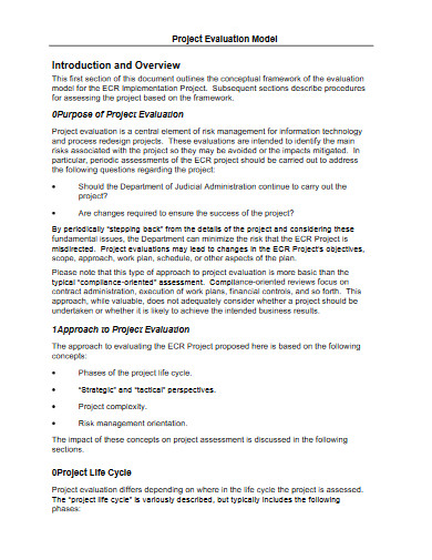 Sample Project Evaluation 10 Examples Format Pdf Examples