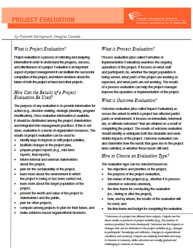Sample Project Evaluation 10 Examples Format Pdf Examples