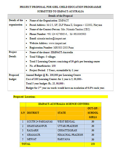 Education Project Proposal - 10+ Examples, Format, Pdf | Examples