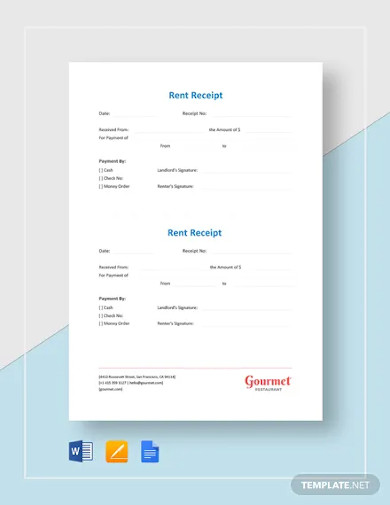 Rental Receipt Examples - 15+ [ House, Apartment, Car ] | Examples