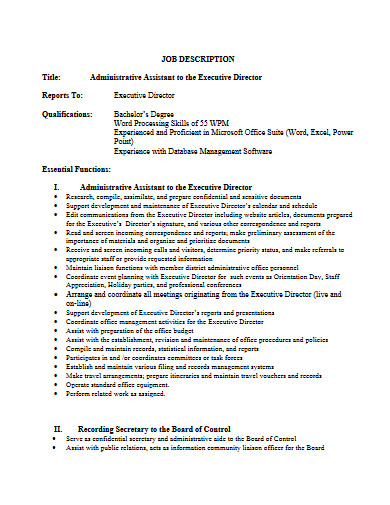 Administrative Assistant Job Description - 10+ Examples, Format, Pdf ...