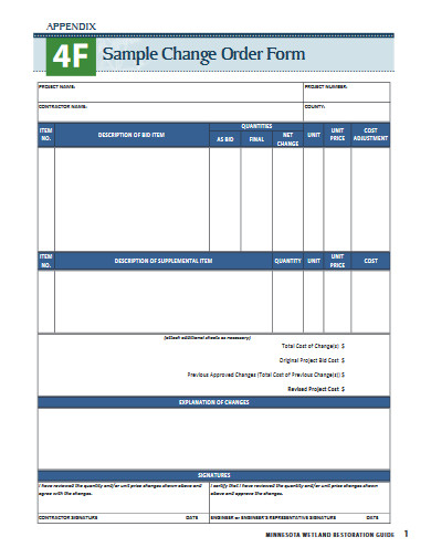 Change Order - 15+ Examples, Format, Pdf | Examples