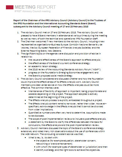 Meeting Report - 12+ Examples, Format, Pdf | Examples