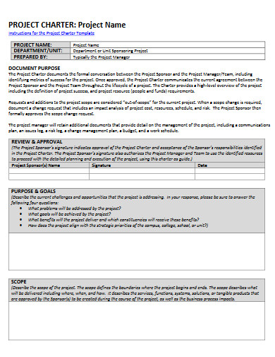 Project Charter - 12+ Examples, Format, Pdf | Examples