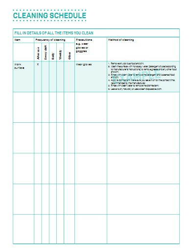 Commercial Kitchen Cleaning Rota Template Wow Blog