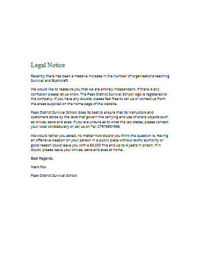 Legal Notice - 10+ Examples, Format, How To Create, Pdf