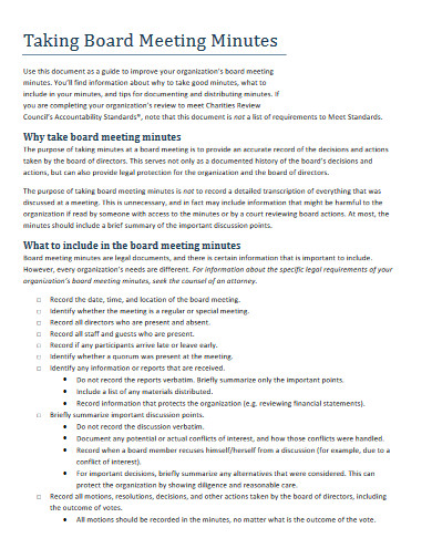 Taking Minutes - 10+ Examples, Format, Pdf | Examples