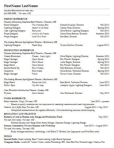 Theater Resume - 10+ Examples, Format, How To Create, PDF