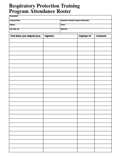 Attendance Roster - 10+ Examples, Format, Pdf | Examples